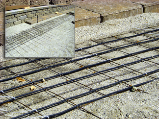 Heat Cable installed under pavers for heated driveway